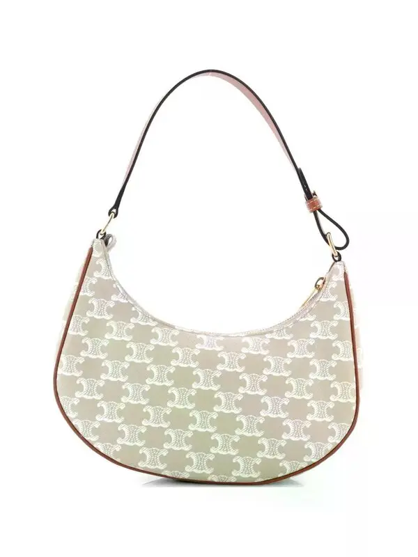 Celine Ava Bag Triomphe Coated Canvas Hobo Bag - Neutrals