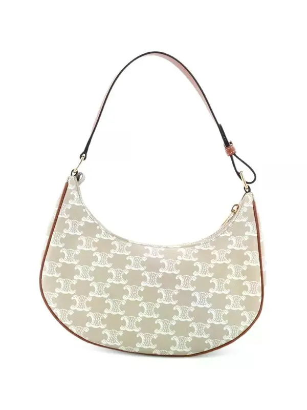Celine Ava Bag Triomphe Coated Canvas Hobo Bag - Neutrals