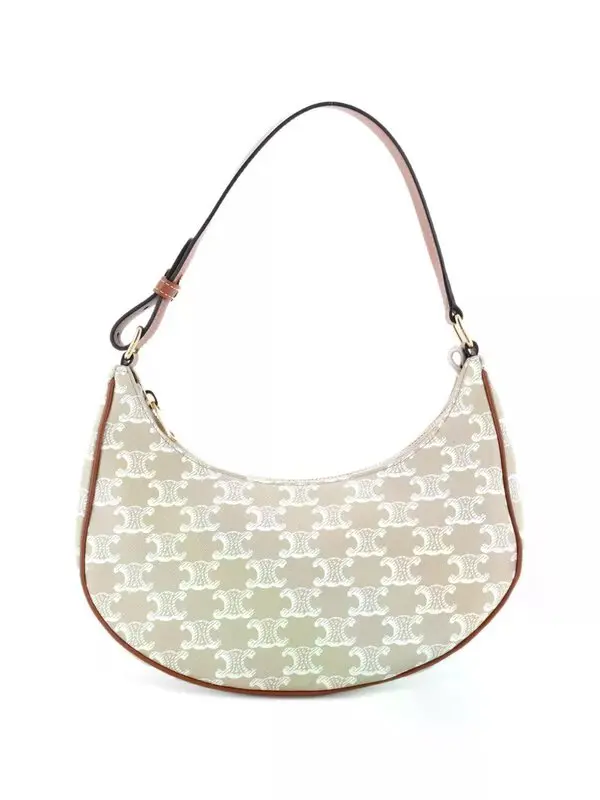Celine Ava Bag Triomphe Coated Canvas Hobo Bag - Neutrals