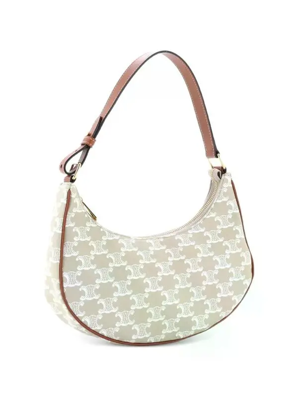 Celine Ava Bag Triomphe Coated Canvas Hobo Bag - Neutrals