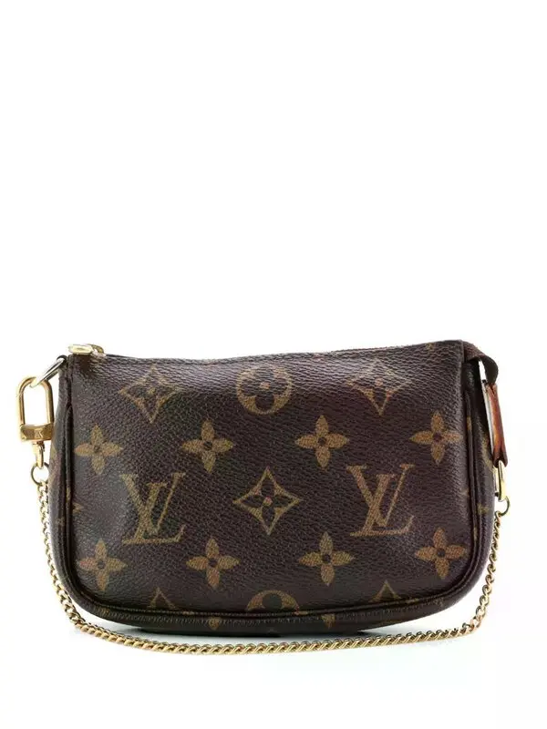 LOUIS VUITTON Pochette Accessoires Monogram Canvas Mini Clutch - Brown