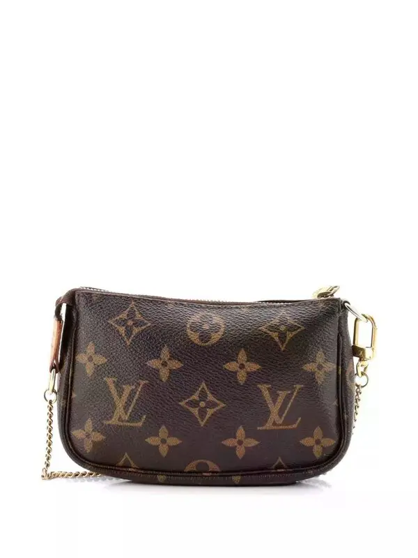 LOUIS VUITTON Pochette Accessoires Monogram Canvas Mini Clutch - Brown