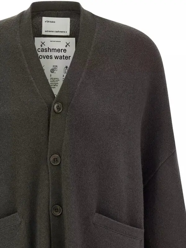 Extreme Cashmere V-neck Cardigan With Side Slits