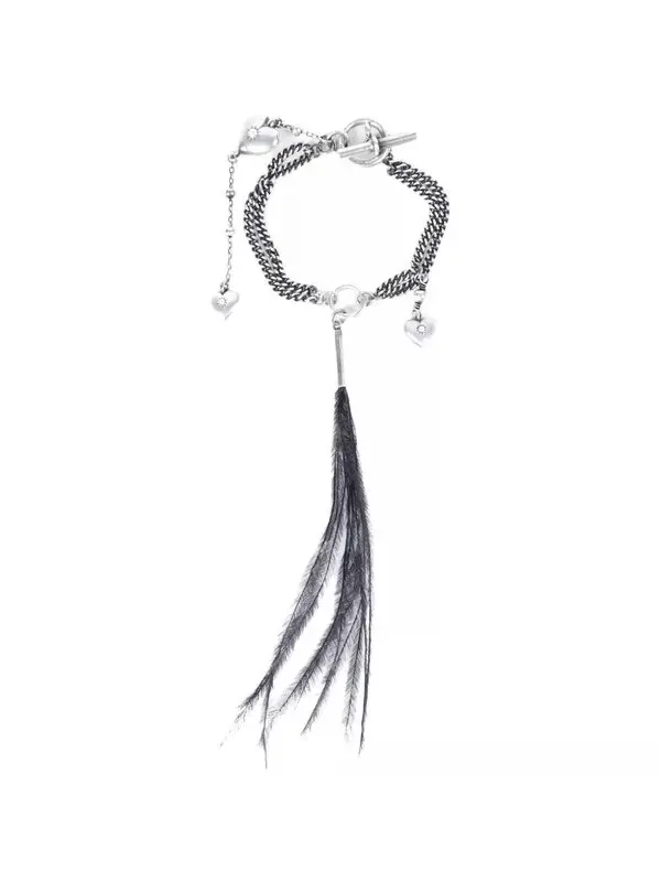 ANN DEMEULEMEESTER Revi Feather Heart Bracelet - Silver