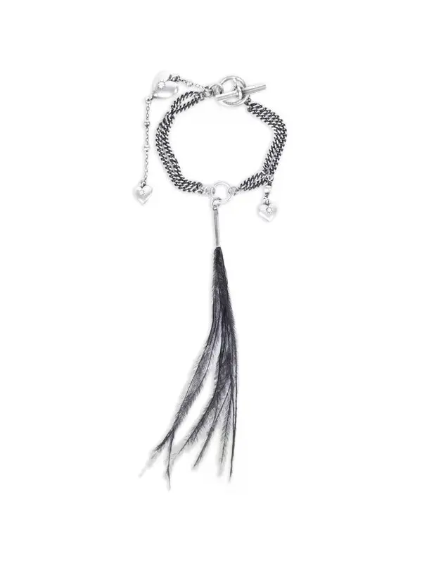 ANN DEMEULEMEESTER Revi Feather Heart Bracelet - Silver