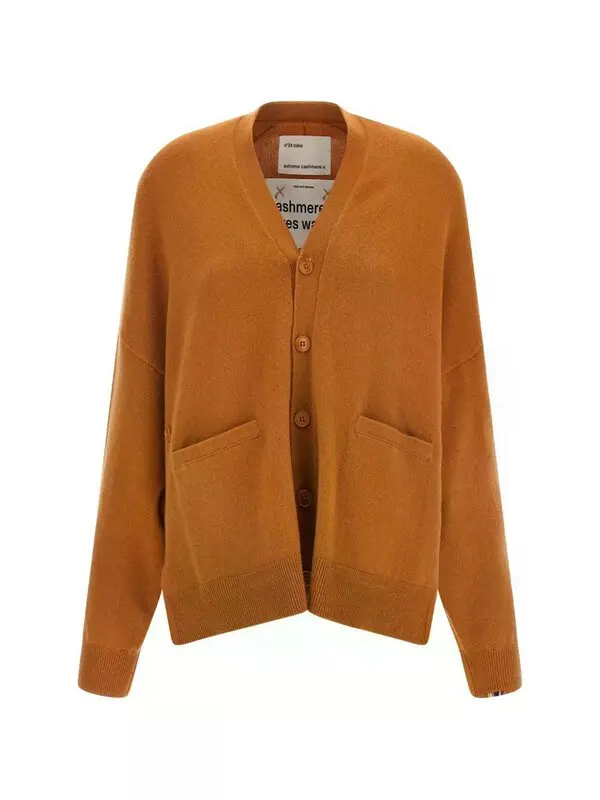 EXTREME CASHMERE X V-neck Pocket Cardigan - Orange