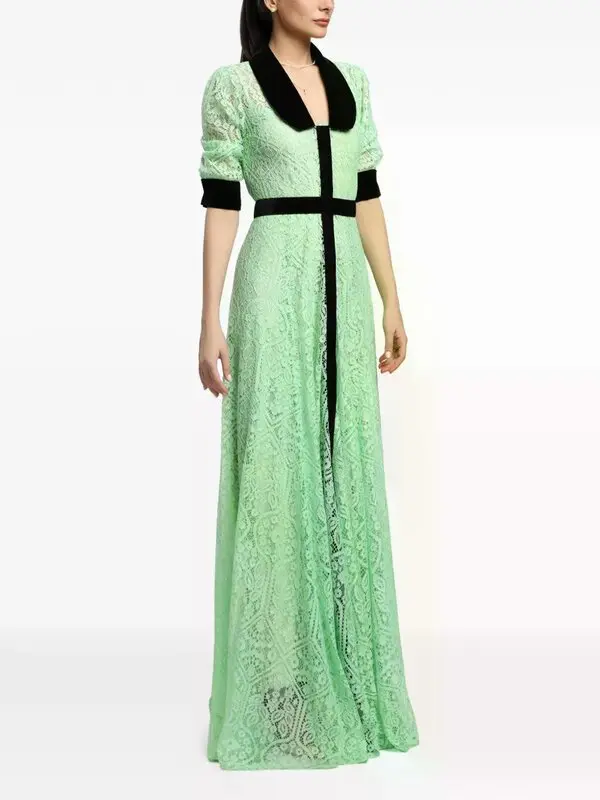 MIAU BY CLARA ROTESCU Bergamot Lace Maxi Dress