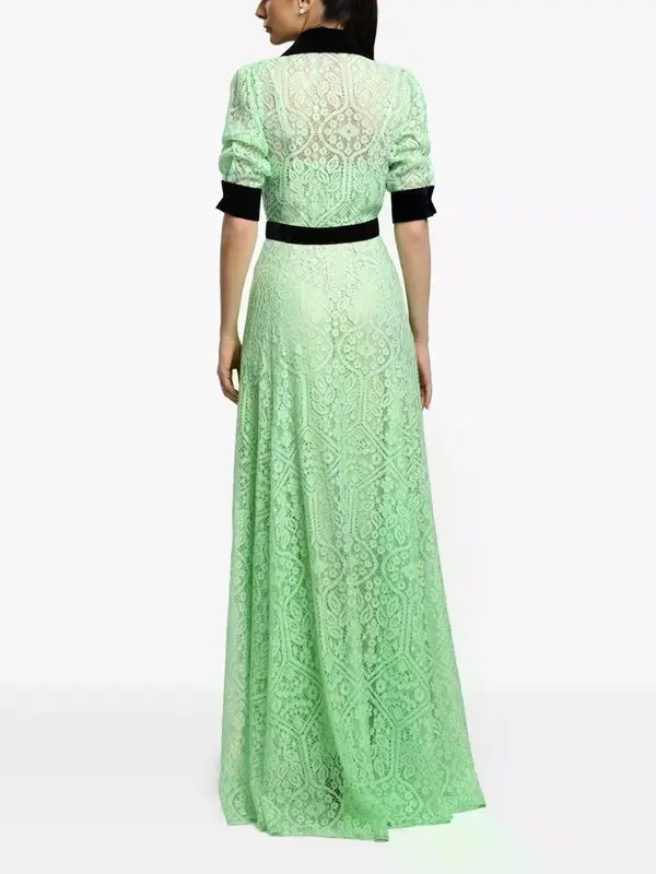 MIAU BY CLARA ROTESCU Bergamot Lace Maxi Dress