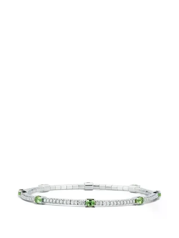 Roberto Demeglio Tsavorite And Diamond Extensible Bracelet - Silver