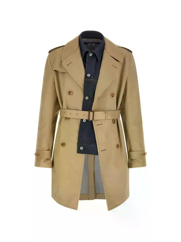Junya Watanabe Denim Insert Trench Coat - Neutrals