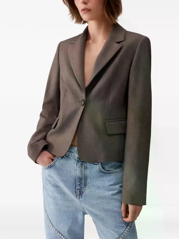 Liu Jo Single-breasted Cropped Blazer - Brown