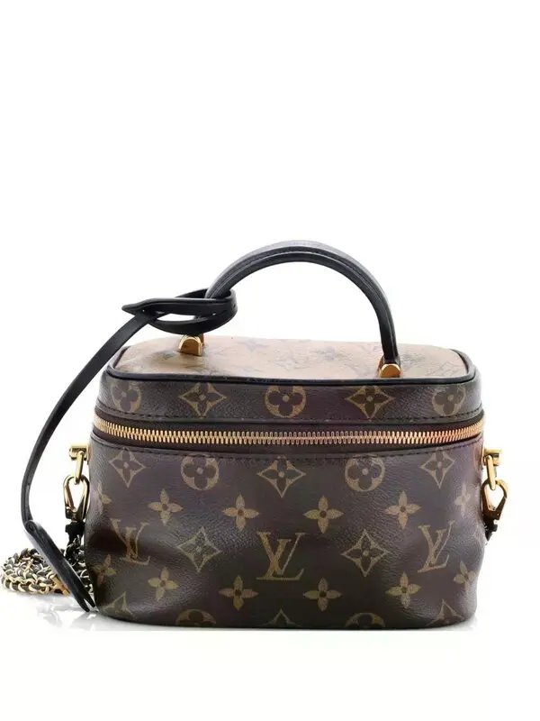 LOUIS VUITTON Vanity Handbag Reverse Monogram Canvas Pm Satchel - Brown
