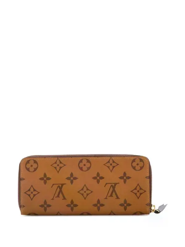LOUIS VUITTON Clemence Wallet Reverse Monogram Canvas Small Wallets - Brown