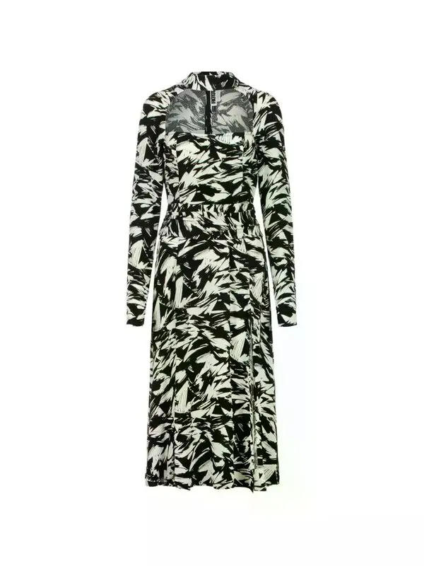 ROTATE BY BIRGER CHRISTENSEN Ellen Abstract-pattern Midi Dress - Black