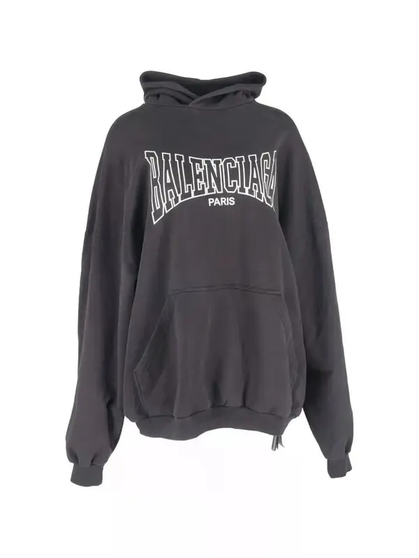 Balenciaga Logo-print Hoodie - Grey