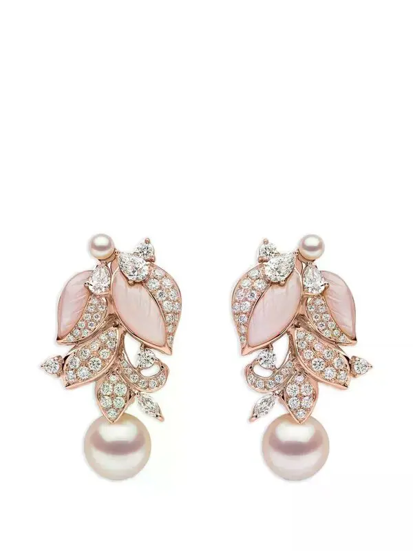 Yoko London Pearl Gemstone Earrings - Pink