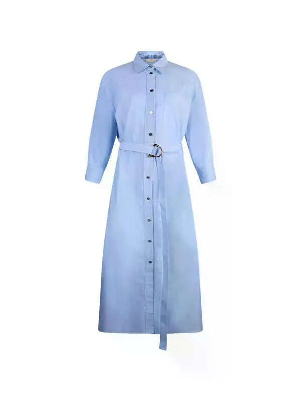 Liu Jo Patch-pocket Belted Midi Shirt Dress - Blue
