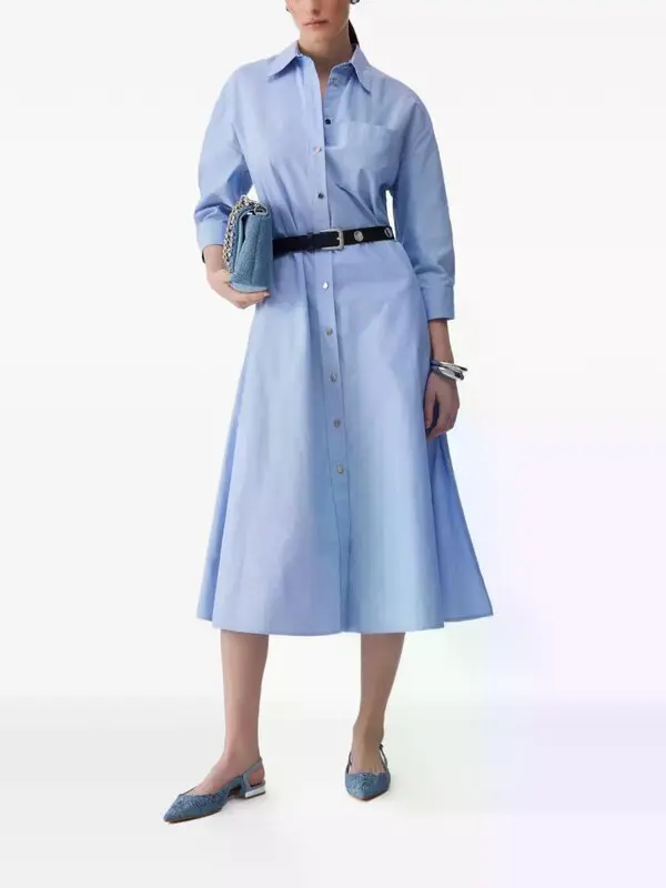 Liu Jo Belted Shirt Dress With Three-quarter Sleeves