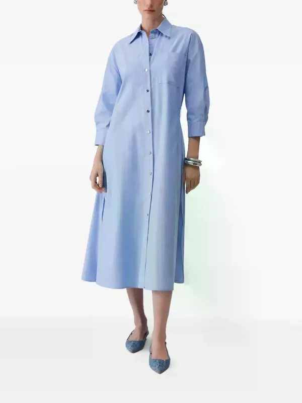 Liu Jo Belted Shirt Dress With Three-quarter Sleeves