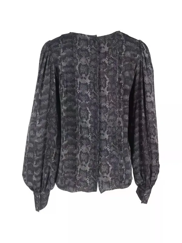 ANINE BING Renee Python-print Balloon-sleeve Top