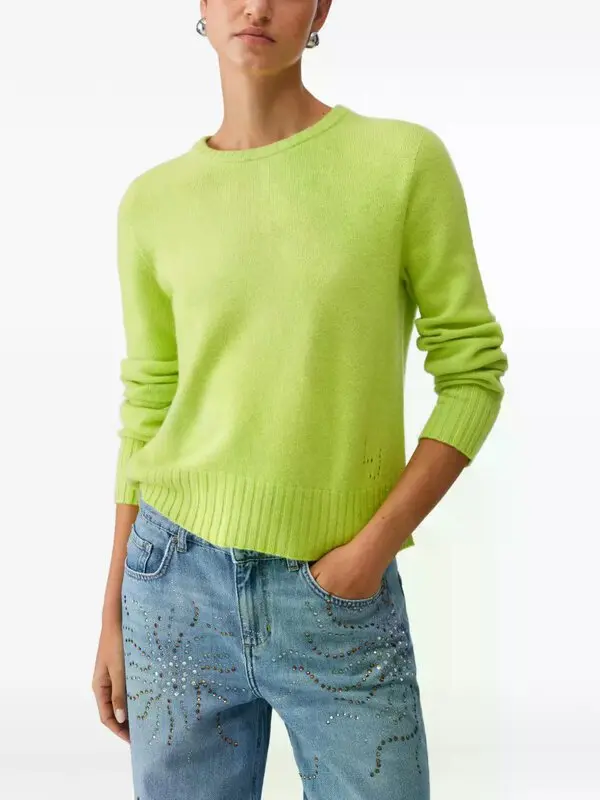 Liu Jo Crew-neck Sweater With Logo - Yellow