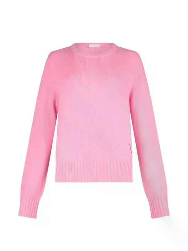 Liu Jo Ribbed Perforated Logo Sweater - Pink