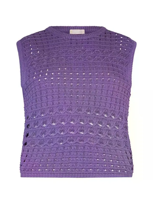 Liu Jo Crochet Round-neck Jumper - Purple