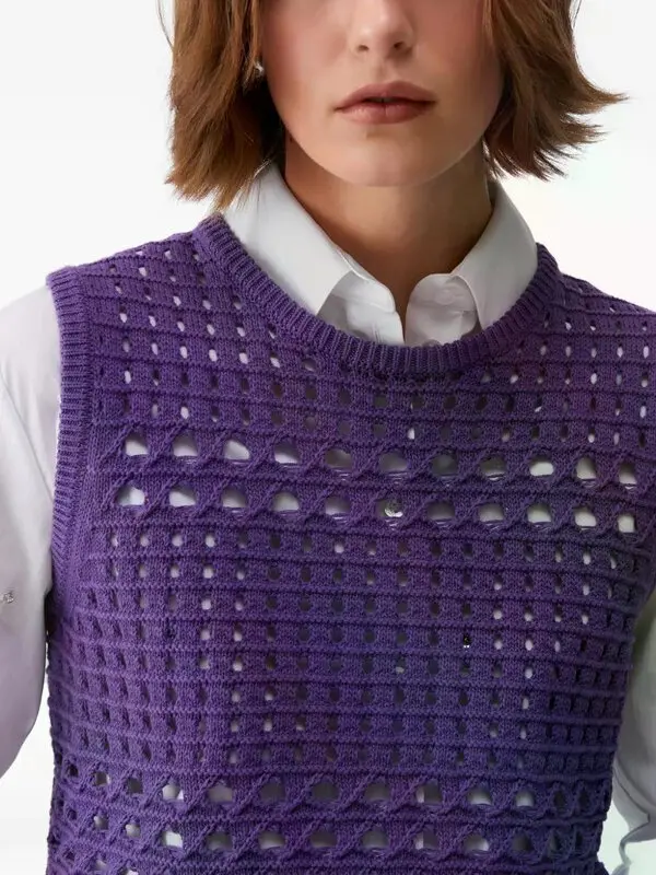 Liu Jo Crochet Round-neck Jumper - Purple