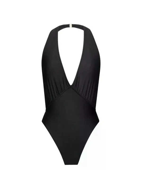 Saint Laurent Halterneck Open-back Swimsuit - Black