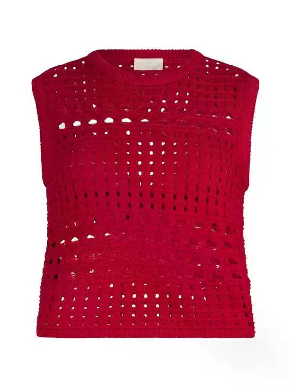 Liu Jo Crochet Round-neck Sweater - Red