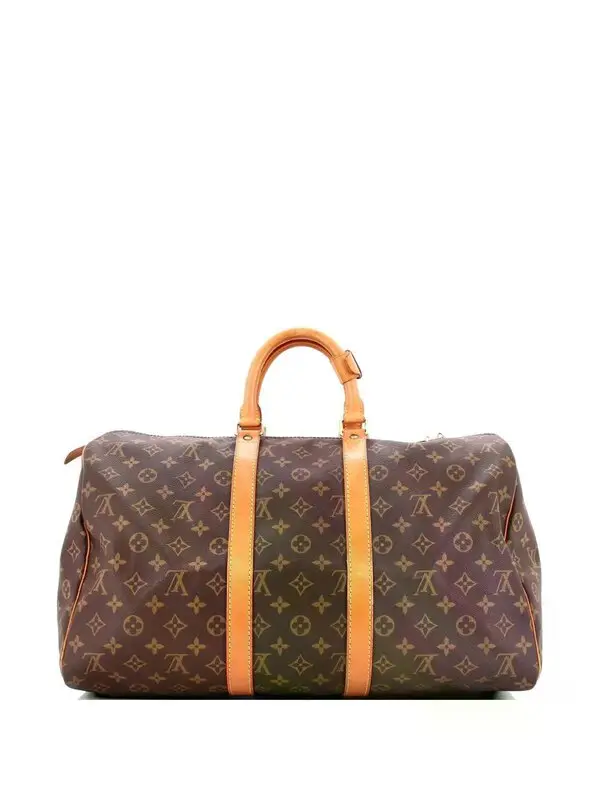 LOUIS VUITTON Keepall Monogram Canvas 45 Satchel - Brown