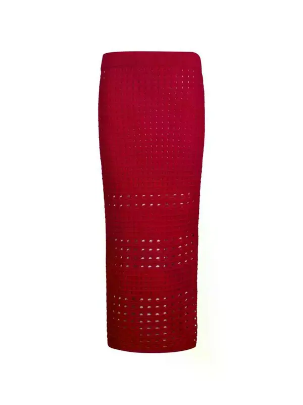 Liu Jo Crochet Knit Midi Skirt - Red