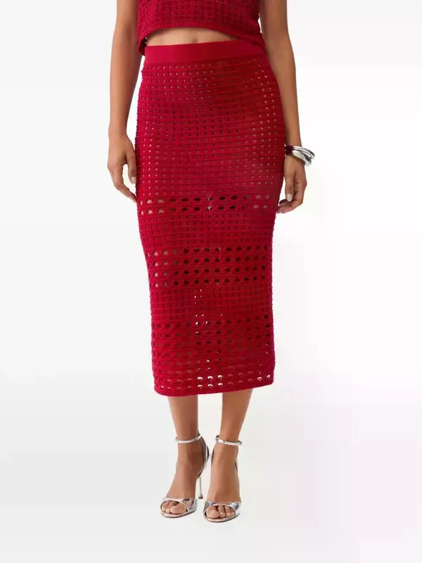 Liu Jo Crochet Knit Midi Skirt