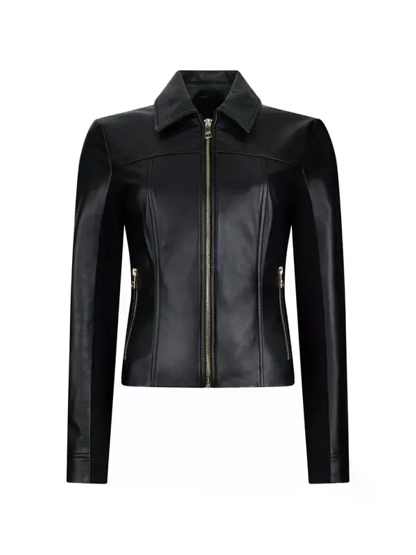 Liu Jo Leather Zip-up Jacket - Black