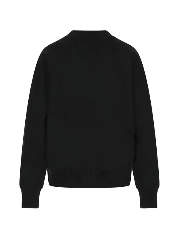 MSGM Embroidered Logo Crew-neck Sweatshirt - Black