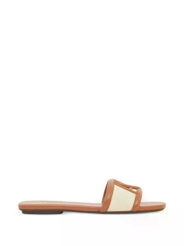 Armani Exchange Logo Detail Flat Sandals - Brown