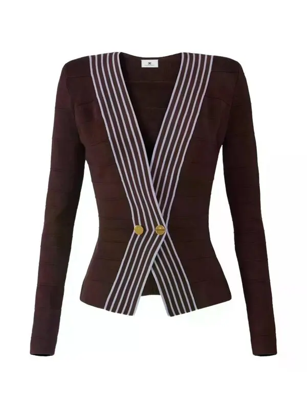 Elisabetta Franchi Striped Cardigan - Brown
