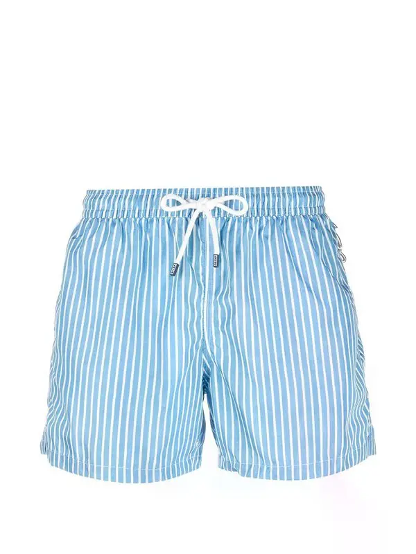 Fedeli Striped Swim Shorts - Blue