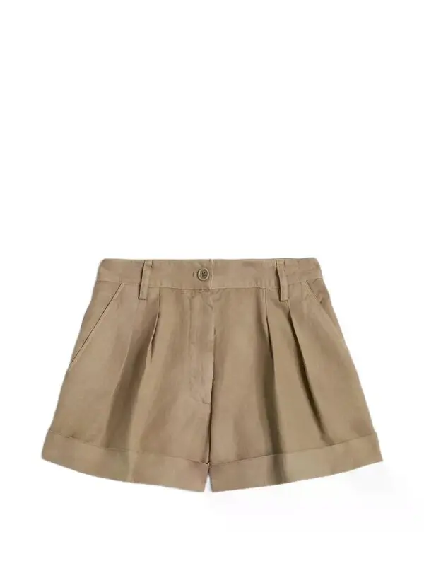 Aspesi Linen Gabardine Shorts - Neutrals