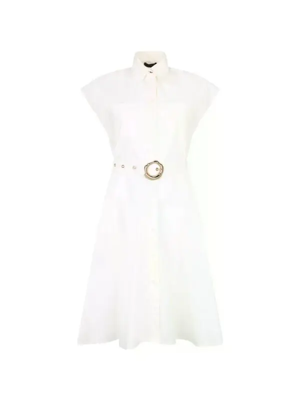 Liu Jo Belted Mini Shirt Dress - Neutrals