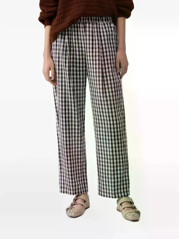 Liu Jo Gingham Checkered Trousers - Brown