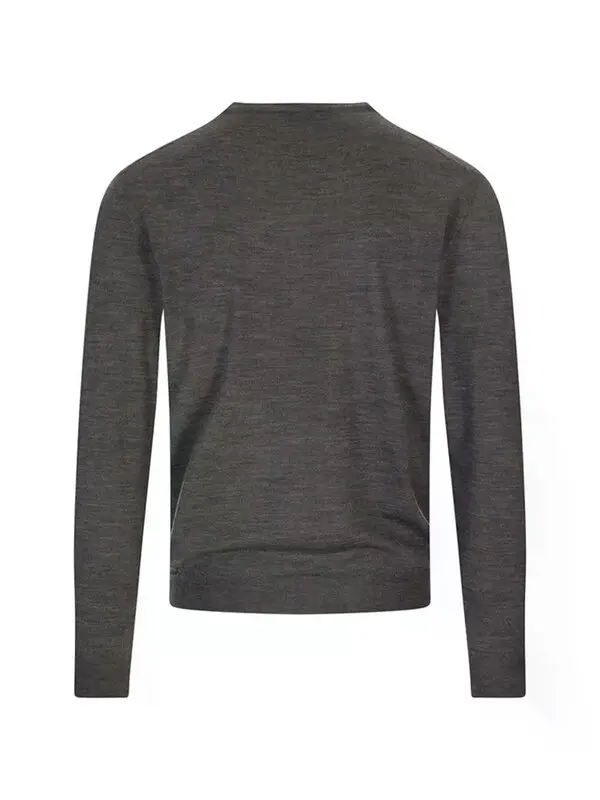 Fedeli V-neck Wool Sweater - Grey