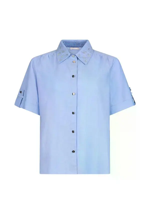 Liu Jo Bejeweled Oxford Shirt - Blue