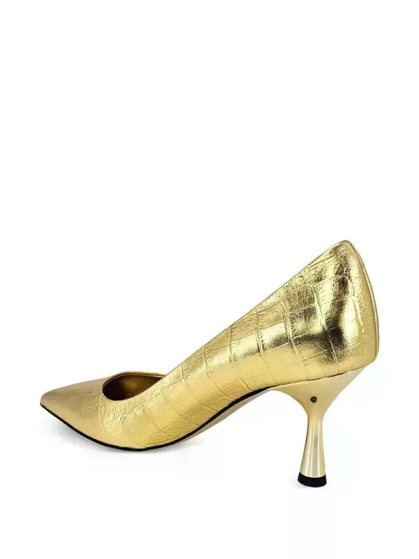 MADISON MAISON Annuccia Croc-effect Leather Pumps - Gold