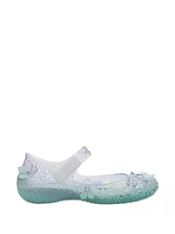 Melissa X Susan Fang Luna Bloom Floral-appliqué Ballet Flats - Green