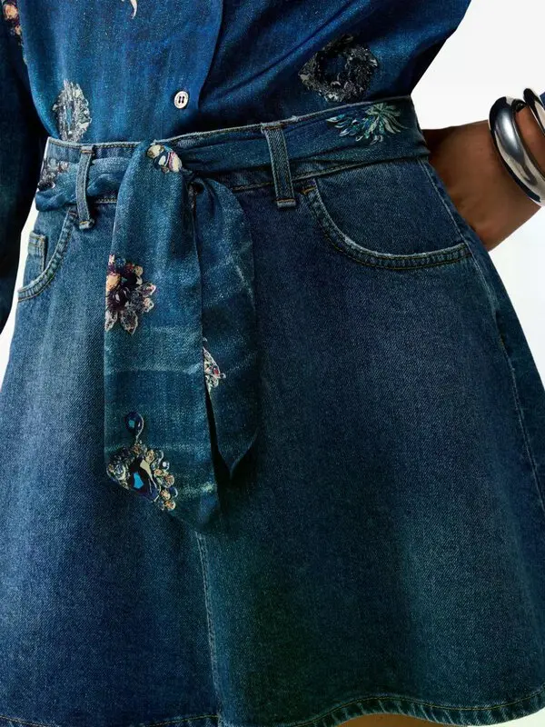 Liu Jo Flared Denim Mini Skirt