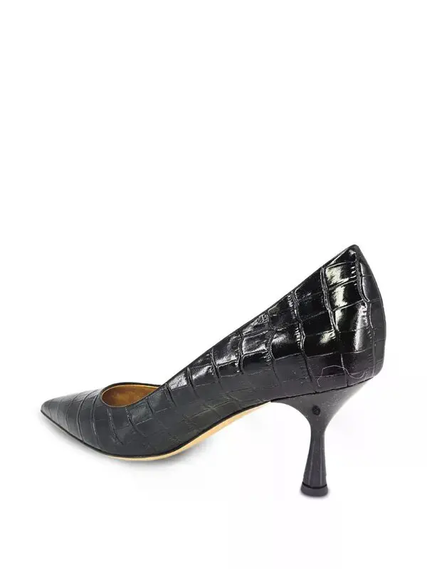 MADISON MAISON Annuccia Leather Croc-effect Pumps - Black
