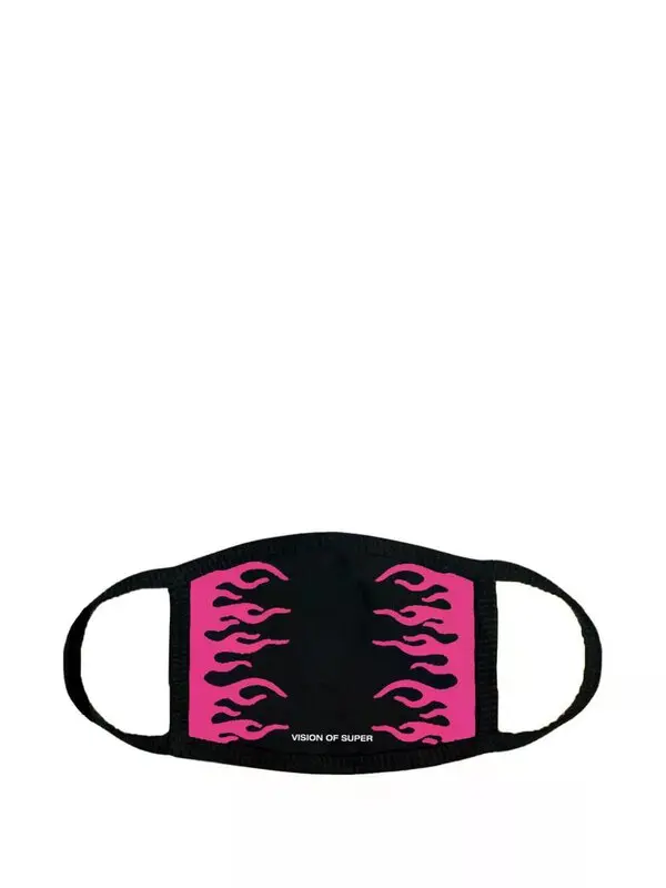 VISION OF SUPER Flames Logo Face Mask - Black