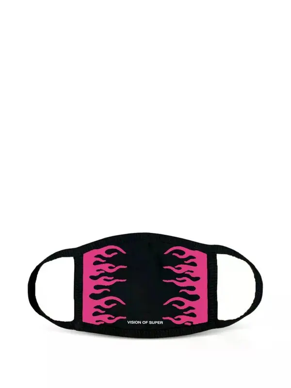 VISION OF SUPER Flames Logo Face Mask - Black
