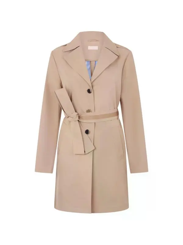 Liu Jo Long Trench Coat With Belt - Neutrals